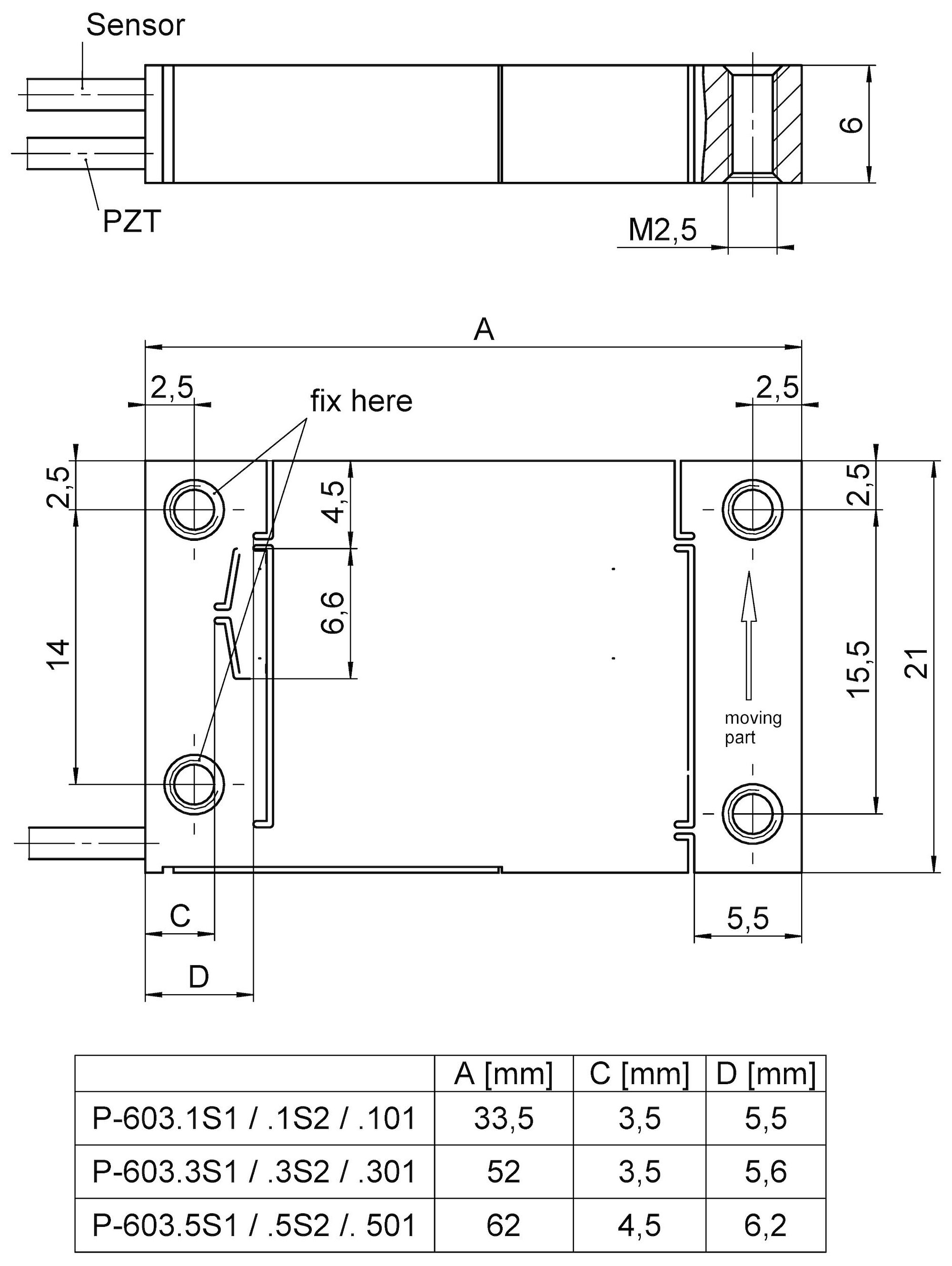 P-603 Preisgünstiger PiezoMove® Linearaktor